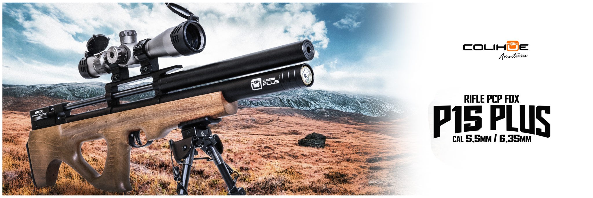 Rifle PCP Fox mod. Predator cal 6,35mm "Custom Plus" - Colihue Aventura