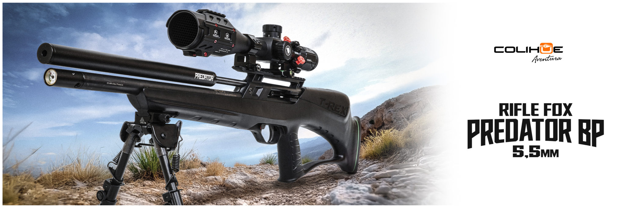 Rifle PCP Fox mod. Predator cal 6,35mm "Custom Plus" - Colihue Aventura