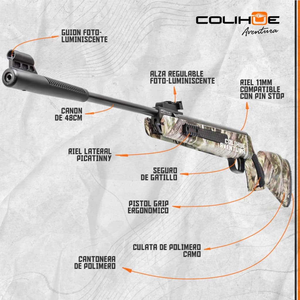 Rifle Nitro Piston Fox Sr1400 Rebel Camuflado - cal 5,5mm