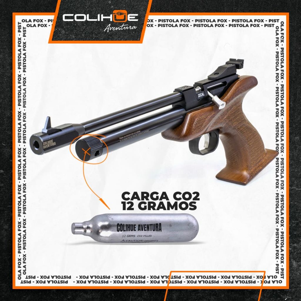 Pistola Co2 "Fox Elite" cal 5,5mm - p/ tubos 12 gramos - Colihue Aventura