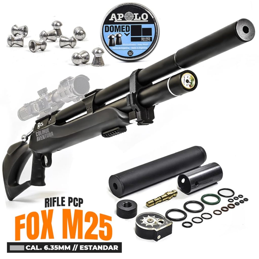 Rifle PCP Fox mod. M25 (cal 6.35mm) Estandar - Colihue Aventura