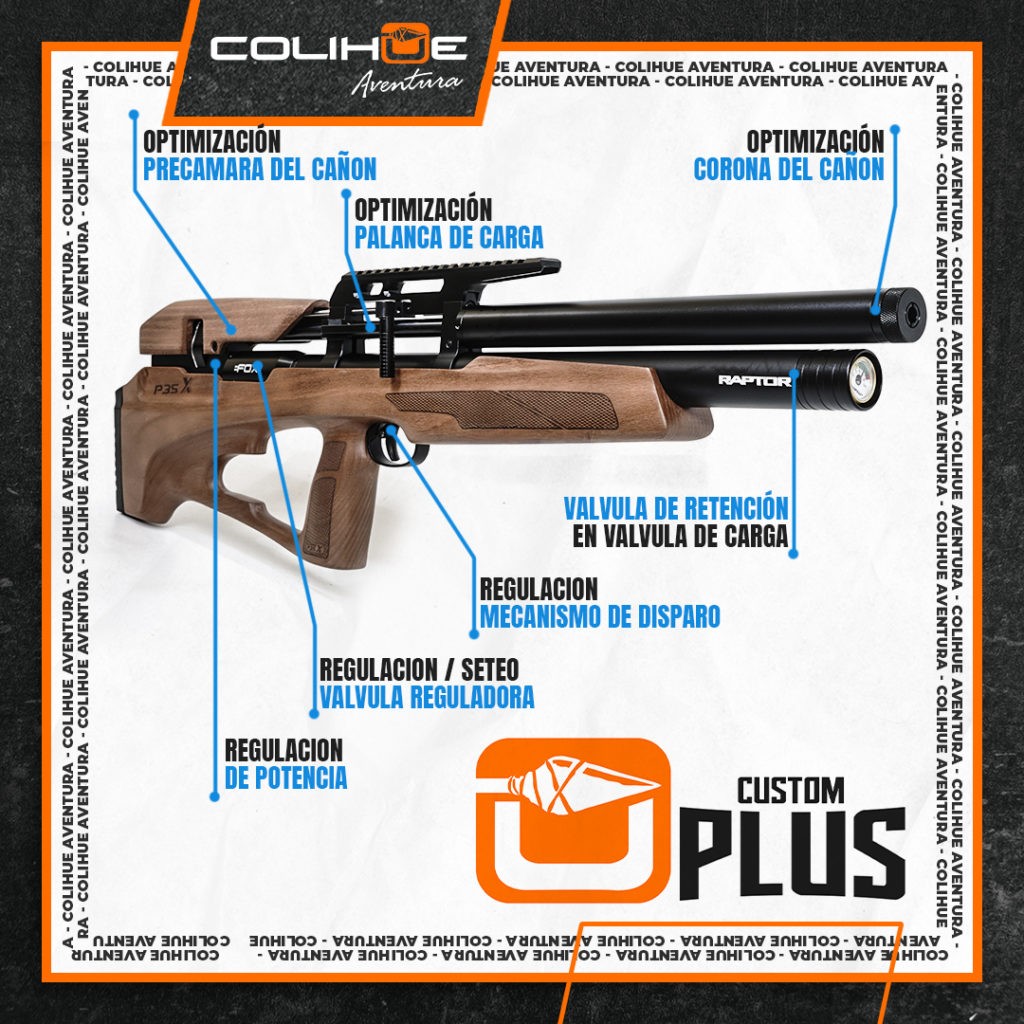 Rifle PCP Fox Raptor - cal 5,5mm (Custom Plus) - Colihue Aventura